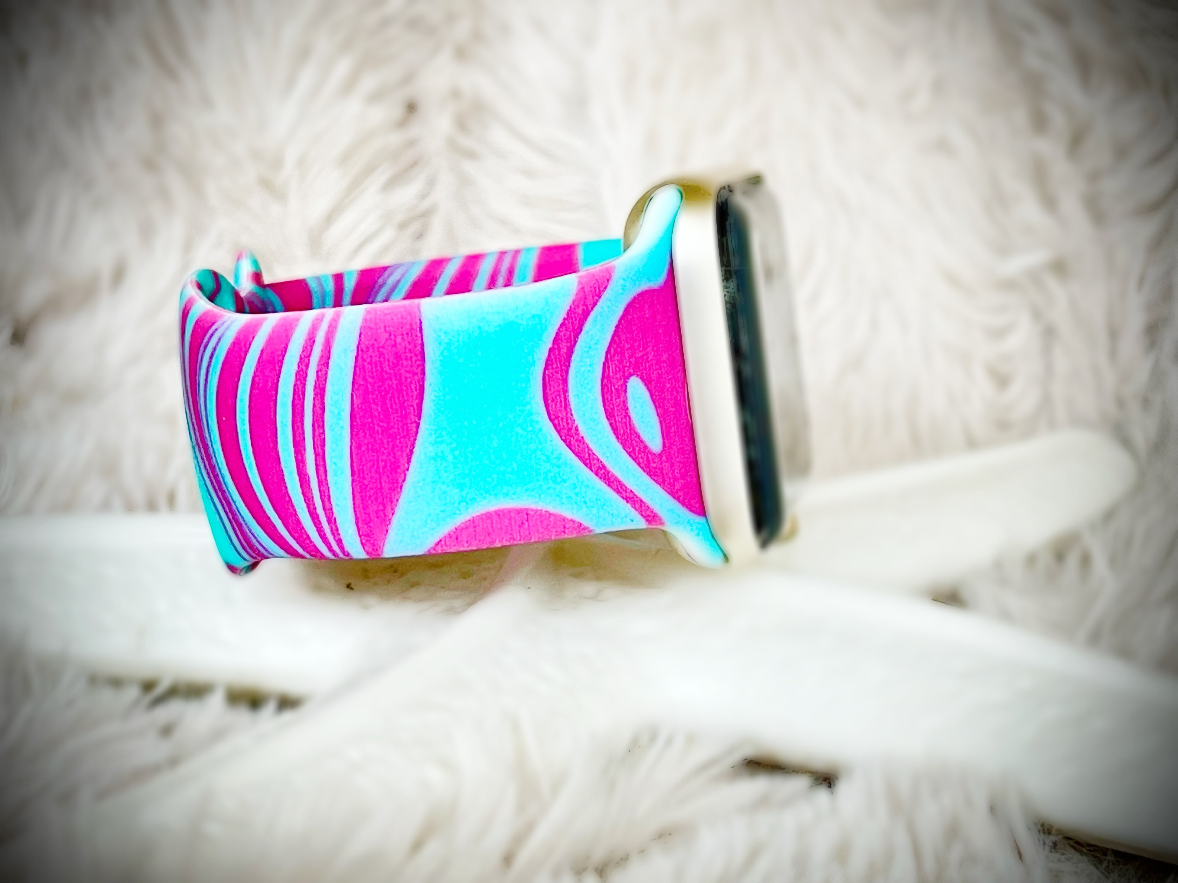 Cacha Silicone Design Band - Psychedelic Blue/Pink – Cacha & Co