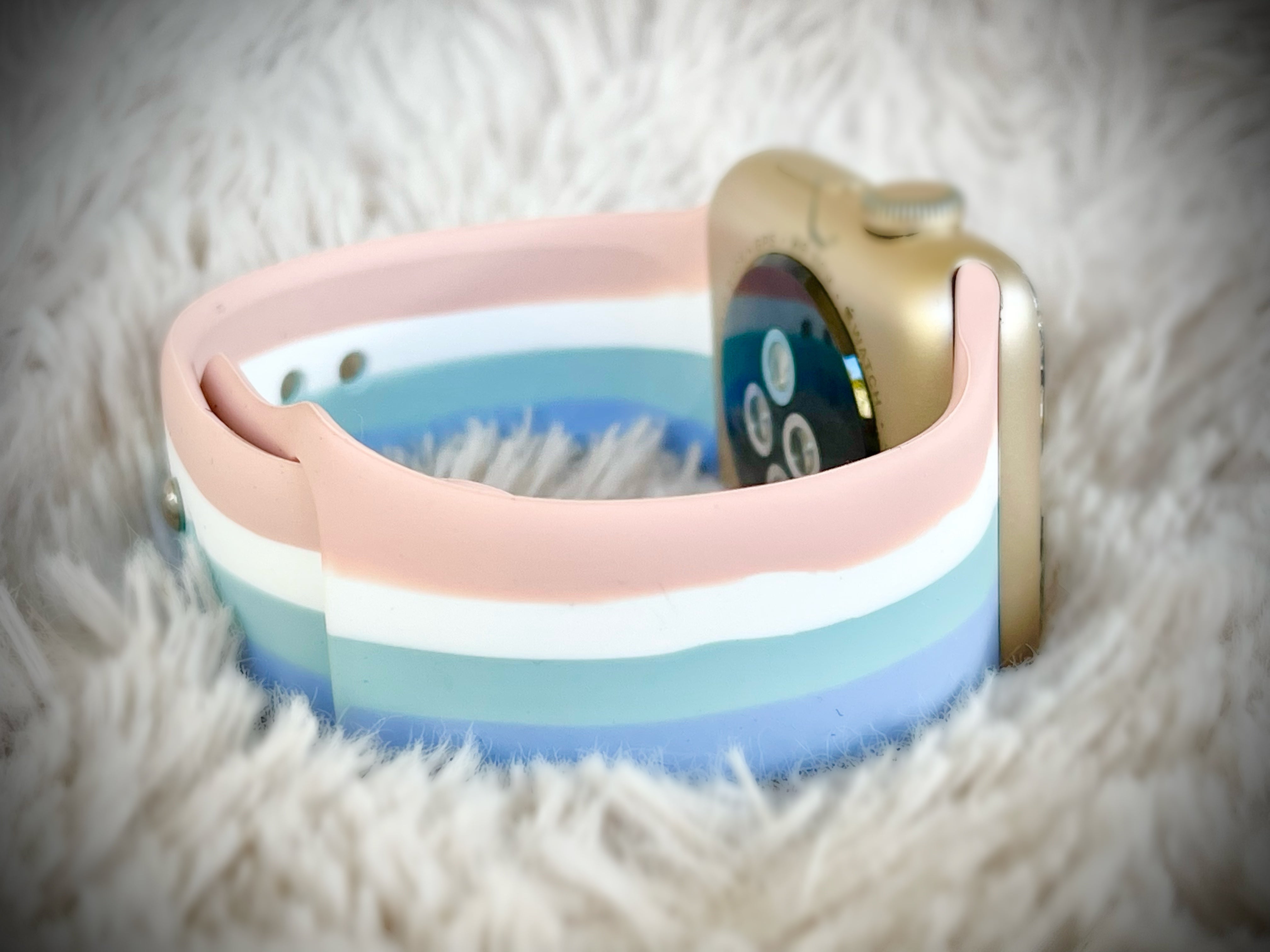 Cacha Silicone Design Band - Rainbow Pastel – Cacha & Co